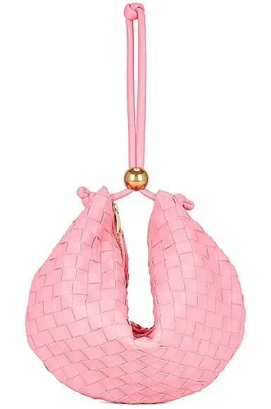 Bottega Veneta Medium Turn Pouch Bag In Pink - Ribbon & Gold